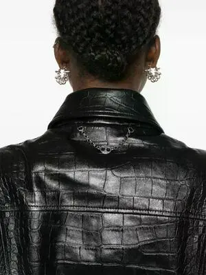 Rabanne Crocodile-embossed Leather Jacket
