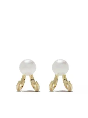 TASAKI 18kt Yellow Danger Fang Pearl Earrings - Gold