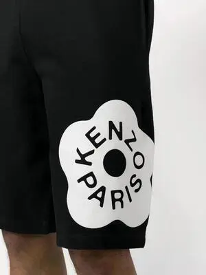 Kenzo Cotton Floral Print Bermuda Shorts