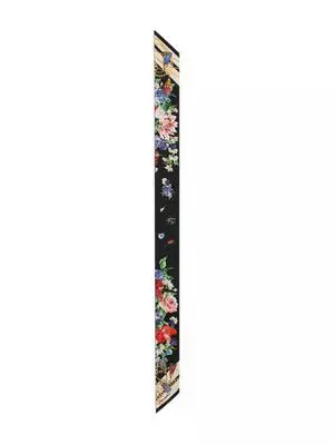 Dolce & Gabbana Silk Twill Headscarf With Floral Print - Black