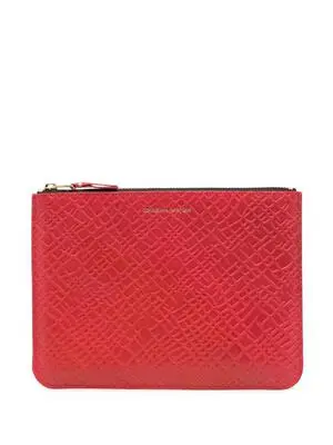 Comme Des Garçons Embossed-logo Detail Wallet - Red