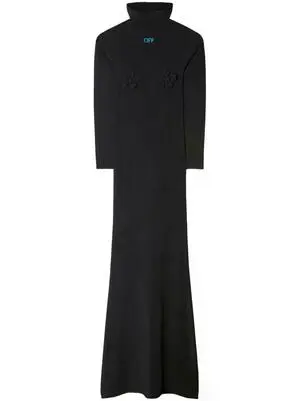 Off-White Floral-appliqué Hooded Dress
