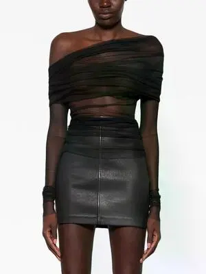 Christopher Esber Veiled Silk Top - Black