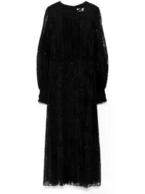 NISSA Floral-lace Midi Dress