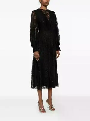 NISSA Floral-lace Midi Dress