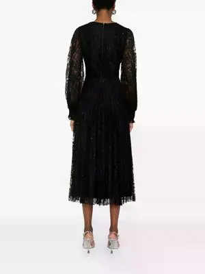 NISSA Floral-lace Midi Dress