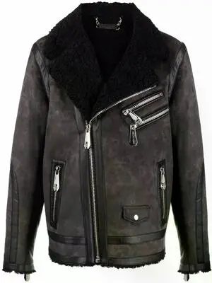 Philipp Plein Iconic Plein Suede Biker Jacket - Black
