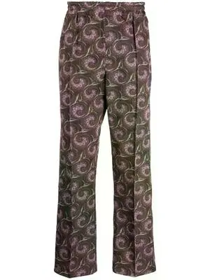 Needles Pintuck Bold-checked Trousers - Brown
