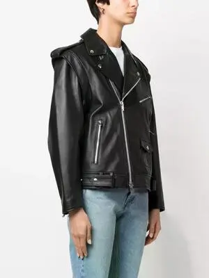 ARMARIUM Off-centre Zip Leather Jacket