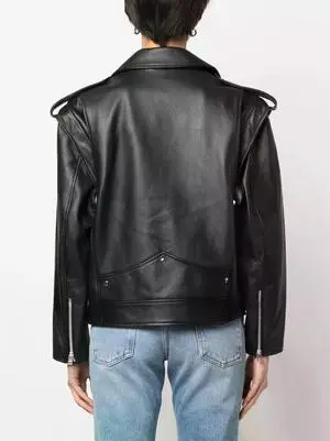 ARMARIUM Off-centre Zip Leather Jacket