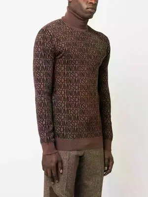 Moschino Logo Print Virgin Wool Jumper