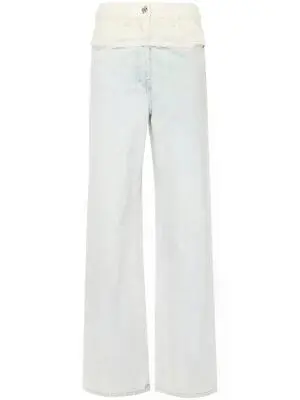 Givenchy 4g Liquid-button Tweed-panel Jeans