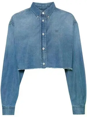 Givenchy Cropped Denim Shirt - Blue