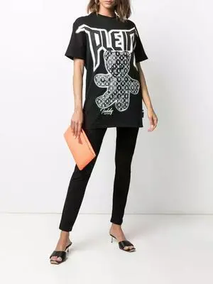 Philipp Plein Ribbed-panel Biker Leggings