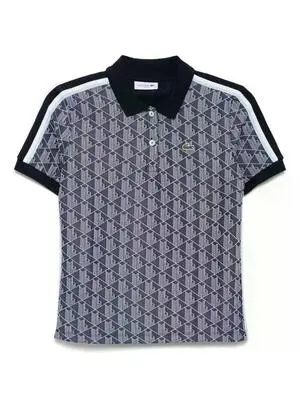 Lacoste Monogram Jacquard Polo Top - Blue
