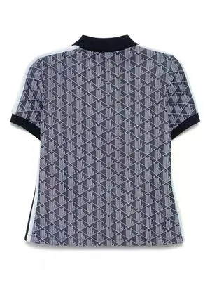 Lacoste Monogram Jacquard Polo Top - Blue