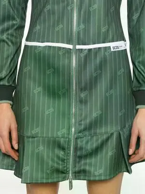 Gcds Pinstriped Zip-up Mini Dress