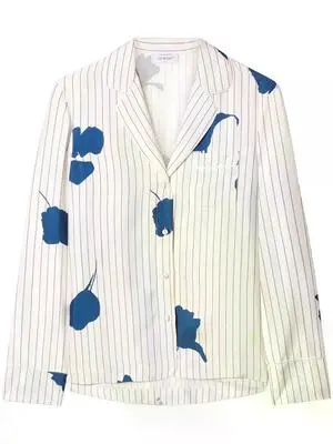 Off-White Striped Poplin Pajama Shirt - White