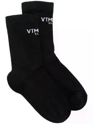VTMNTS Intarsia-knit Logo Socks - Black