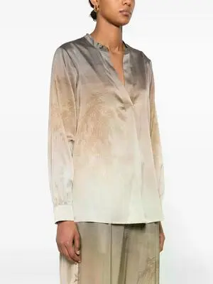 PIERRE-LOUIS MASCIA Illustration-print Blouse - Brown