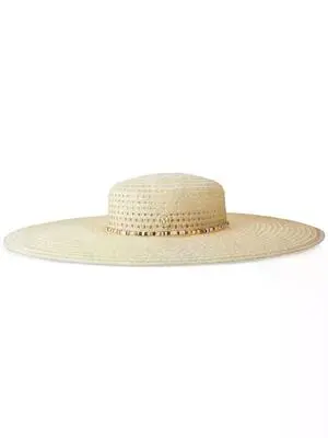MAISON MICHEL Bianca Wide Brim Straw Hat - Neutrals