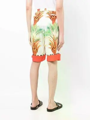 ENDLESS JOY Date Palm Motif-print Bermuda Shorts - Neutrals