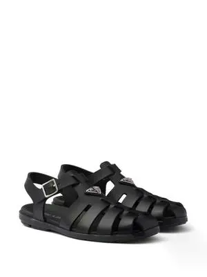 Prada Triangle-logo Sandals - Black