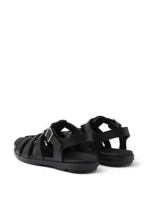Prada Triangle-logo Sandals - Black