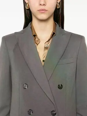 BLANCA VITA Double-breasted Flannel Blazer
