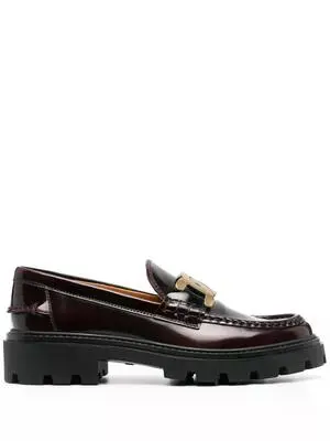 TOD'S Logo-plaque Leather Loafers