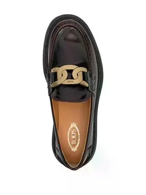 TOD'S Logo-plaque Leather Loafers