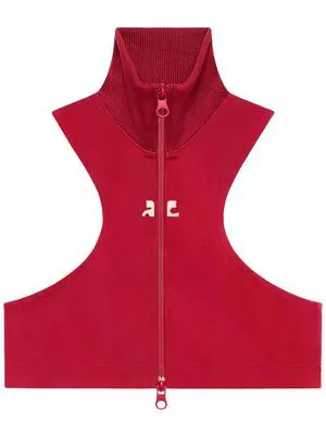 COURREGES Cropped Gilet - Red