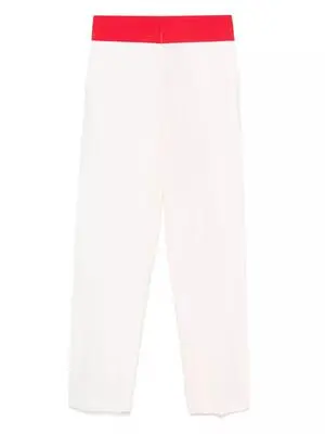 MSGM Contrast-waistband Trousers - Neutrals