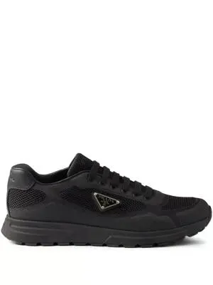 Prada Prax 2.0 Mesh Panel Lace-up Sneakers - Black
