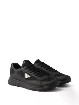 Prada Prax 2.0 Mesh Panel Lace-up Sneakers - Black