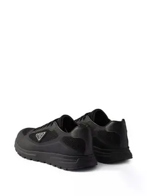 Prada Prax 2.0 Mesh Panel Lace-up Sneakers - Black