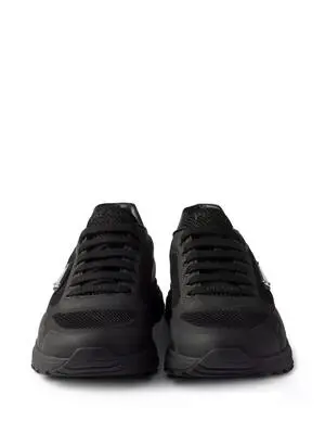 Prada Prax 2.0 Mesh Panel Lace-up Sneakers - Black