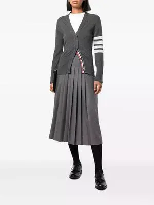 Thom Browne Cashmere V-neck Cardigan With 4-bar Sleeve Stripe