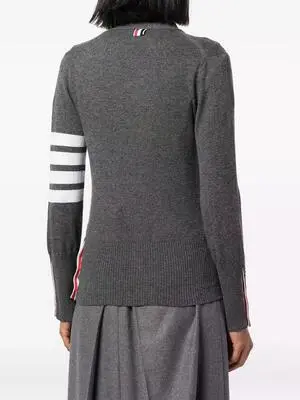 Thom Browne Cashmere V-neck Cardigan With 4-bar Sleeve Stripe