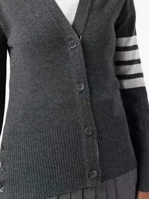 Thom Browne Cashmere V-neck Cardigan With 4-bar Sleeve Stripe