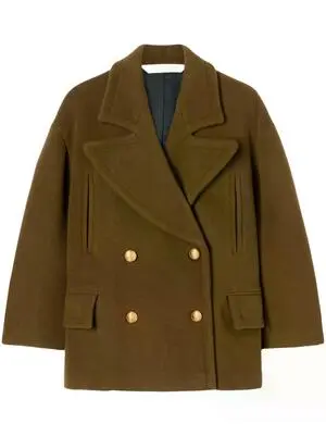 Palm Angels Palm-embroidery Double-breasted Coat