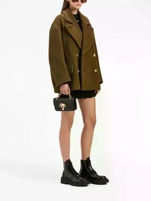 Palm Angels Palm-embroidery Double-breasted Coat