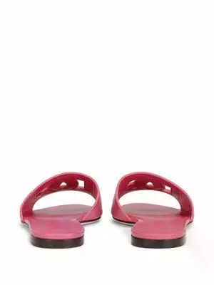 Dolce & Gabbana Dg Logo Leather Sandals - Purple