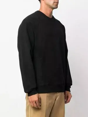 TEN C Cotton Jersey Fleece Crewneck Sweatshirt - Black