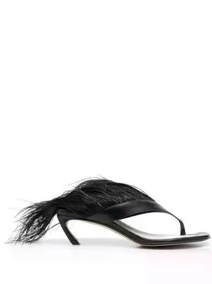 LANVIN Feather Swing 65 Leather Sandals