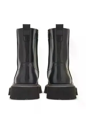 FERRAGAMO Calf Leather Ankle Boots With Lug Sole