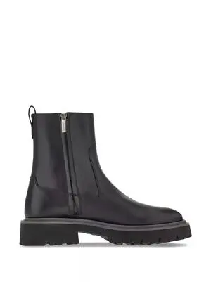FERRAGAMO Calf Leather Ankle Boots With Lug Sole