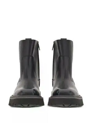 FERRAGAMO Calf Leather Ankle Boots With Lug Sole