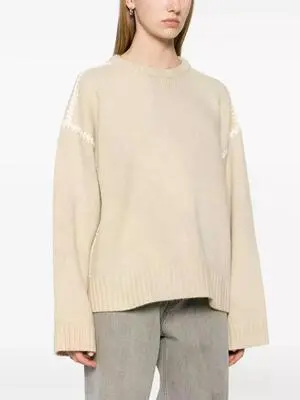 TOTEME Embroidered-trim Knit Sweater