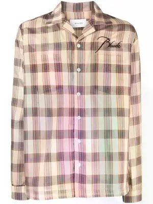 Rhude Logo-embroidered Checked Shirt